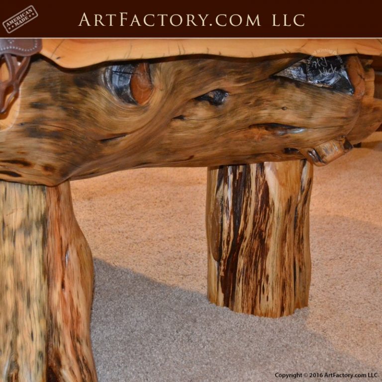 Hand Crafted Billiards Table - Custom Lodge Fire Juniper Design