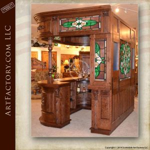 Custom Hand Carved Wood Bar: Handmade From Old Growth Cherry