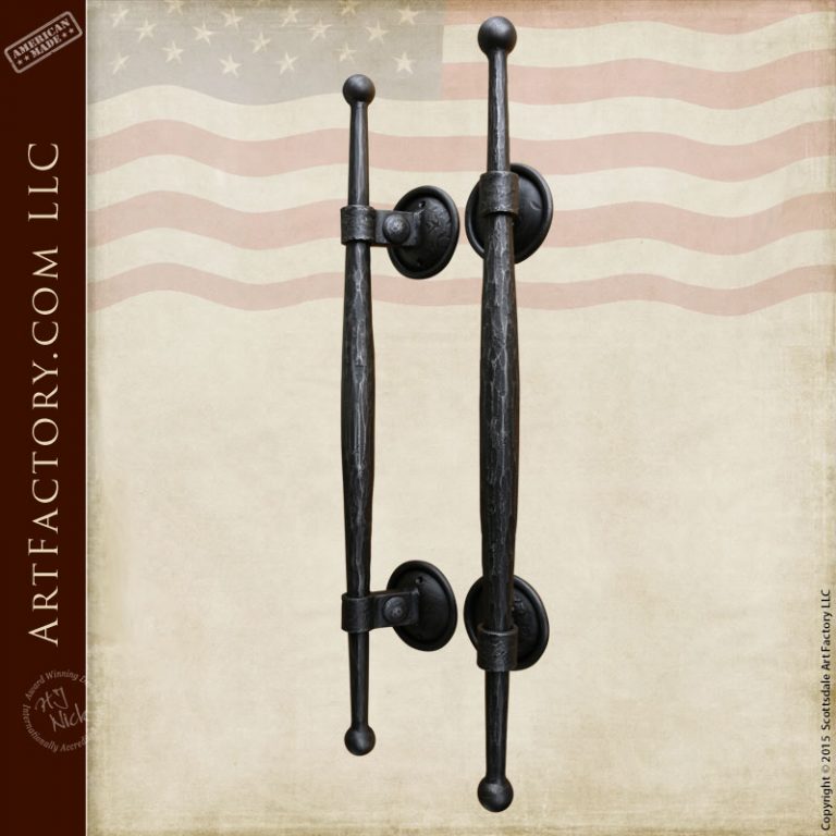 Custom Medieval Castle Door: Fine Art Hand Forged Iron Hardware