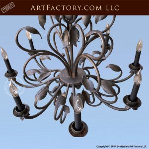 Custom Iron Vine Chandelier: Fine Art Hand Forged Lighting