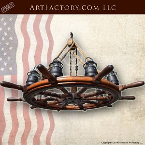 Nautical Chandelier: Ship Wheel Custom Fine Art Lighting
