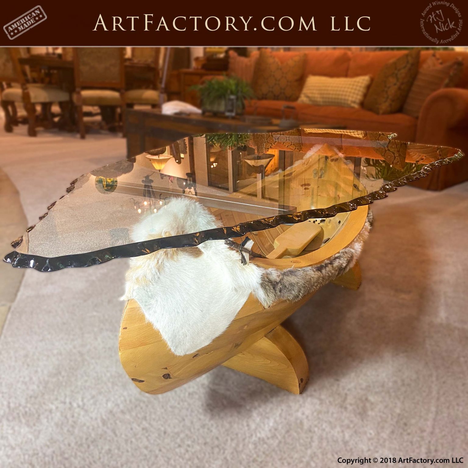 Arapaho Canoe Inspired Coffee Table: Fine Art Designs By H.J. Nick