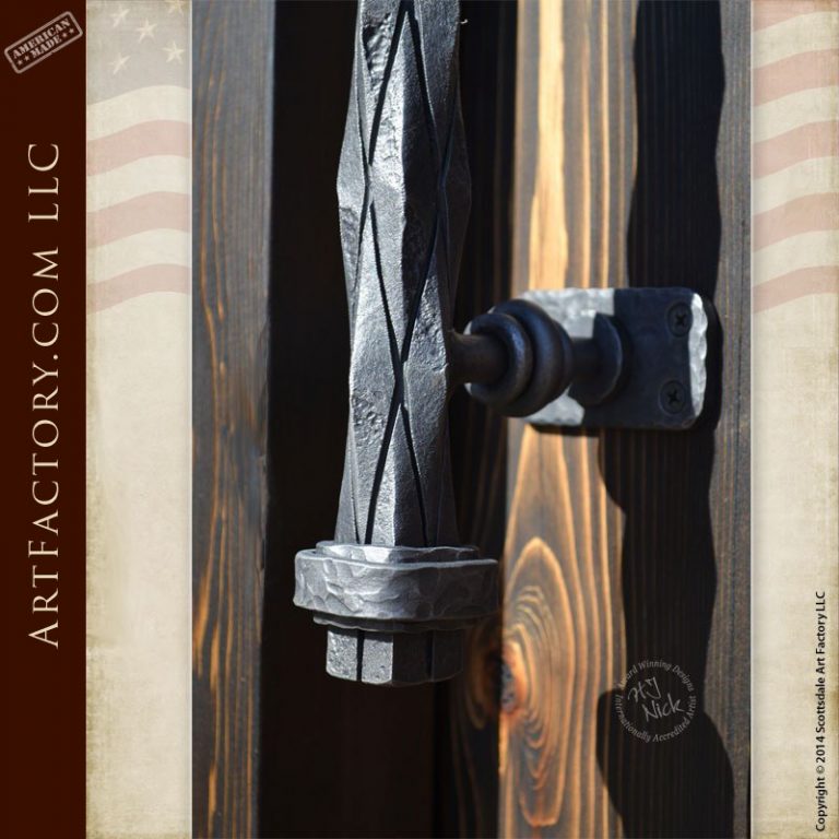Custom Medieval Castle Door Handle: Master Blacksmith Hand Forged