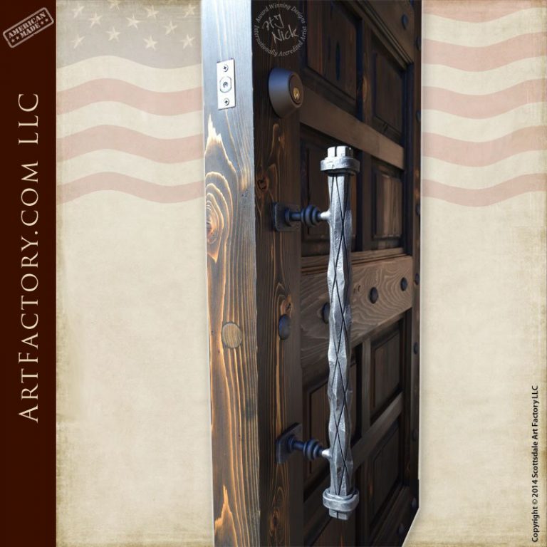 Custom Medieval Castle Door Handle: Master Blacksmith Hand Forged