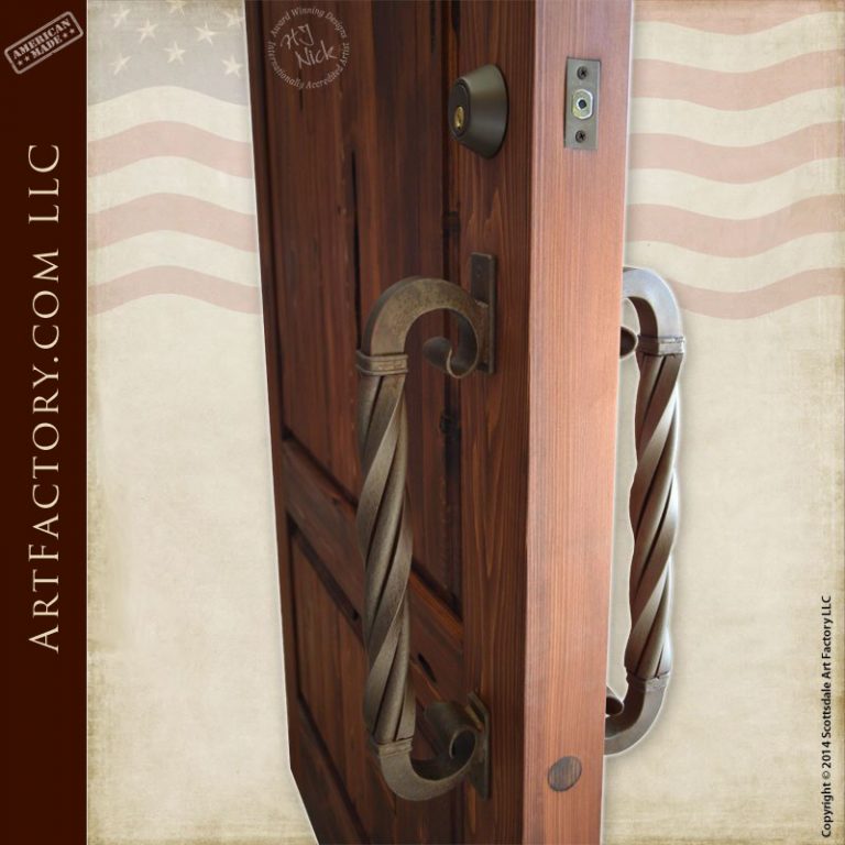 Custom Handmade Front Door: With Sidelights And Triangular Transom