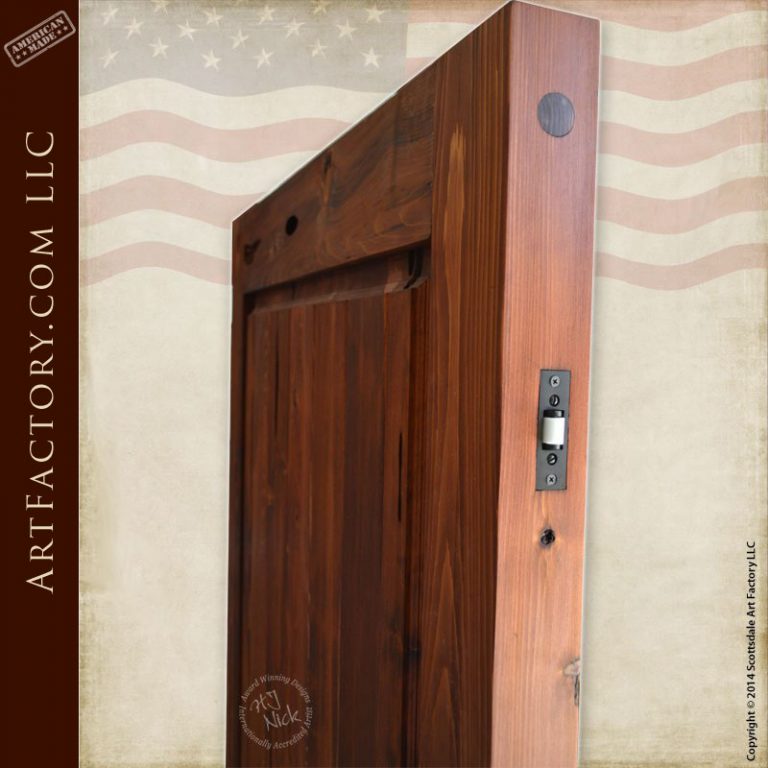 Custom Handmade Front Door: With Sidelights And Triangular Transom