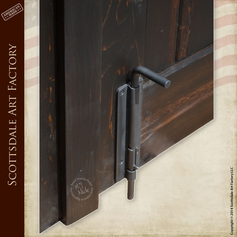 Gambrel Arch Double Doors: With Glass Panels And Custom Hardware