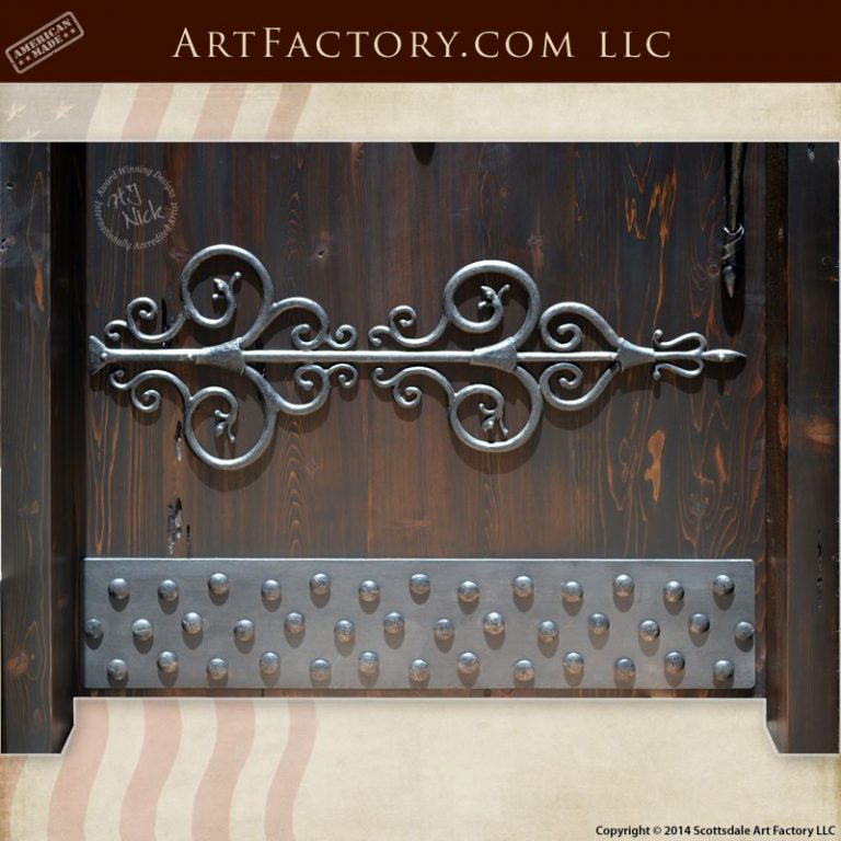Arched Fortress Door: Custom Decorative Blacksmith Forged Hardware