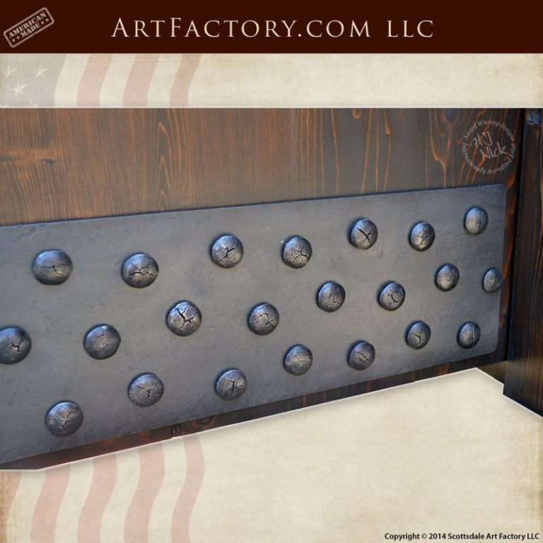 Arched Fortress Door: Custom Decorative Blacksmith Forged Hardware