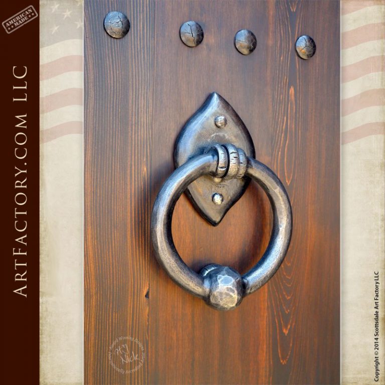Arched Fortress Door: Custom Decorative Blacksmith Forged Hardware