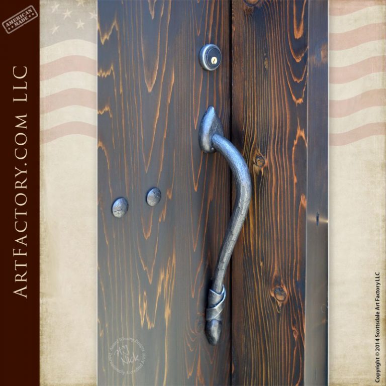 Arched Fortress Door: Custom Decorative Blacksmith Forged Hardware