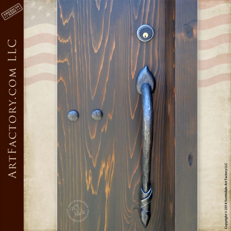 Arched Fortress Door: Custom Decorative Blacksmith Forged Hardware
