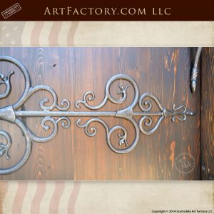 Arched Fortress Door: Custom Decorative Blacksmith Forged Hardware