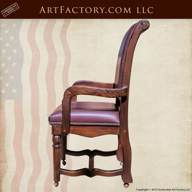 Custom Handcrafted Executive Chair: Solid Wood And Genuine Leather