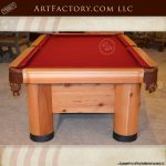 Handcrafted Custom Pool Table - Fine Grain Leather Pockets