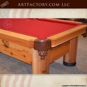 Handcrafted Custom Pool Table - Fine Grain Leather Pockets