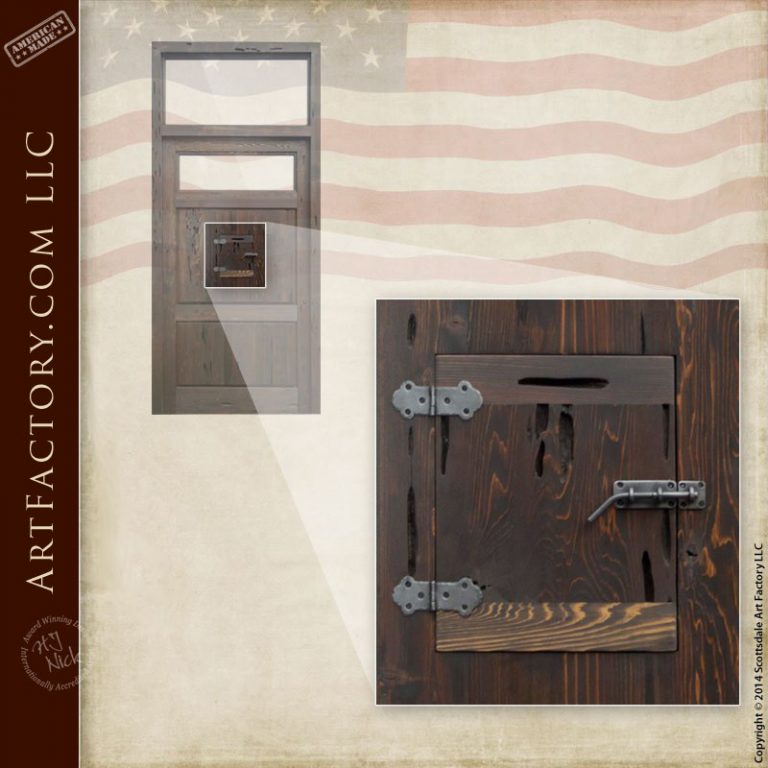 Custom Fortress Entrance Door: With Transom & Hand Forged Hardware