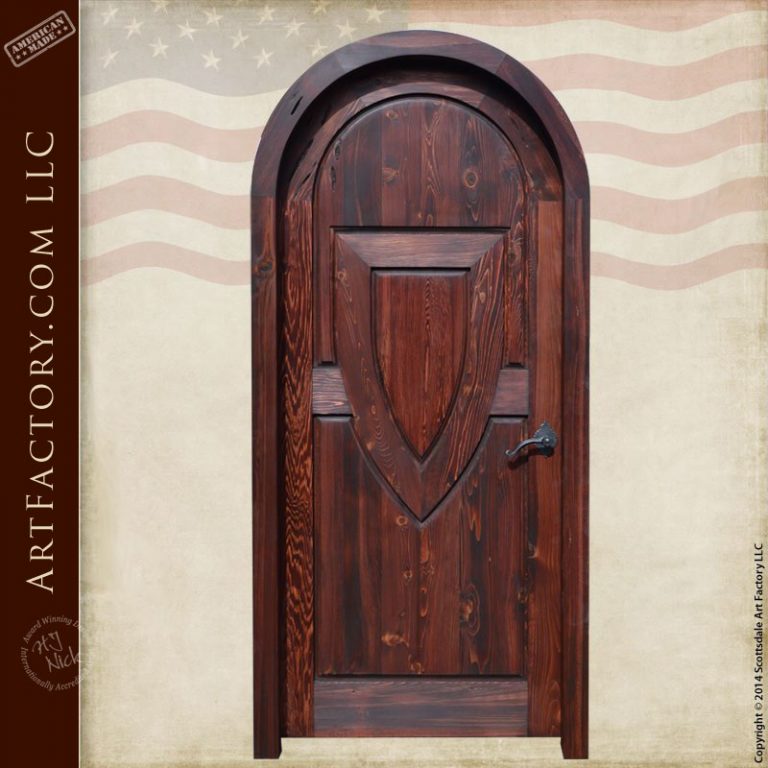 Family Crest Hand Carved Door: Customize With Any Crest Or Logo