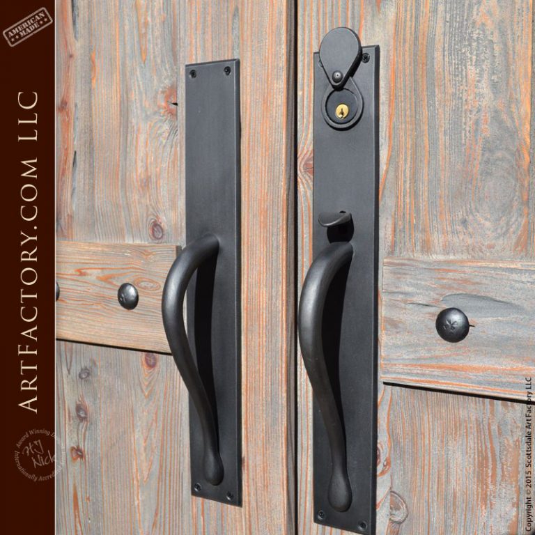 Custom Western Style Double Doors: With Hand Forged Hardware