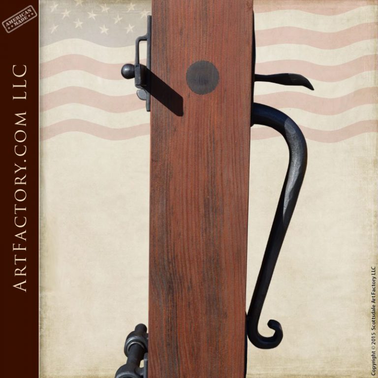 Custom Lever Latch Door Handle: Hand Forged Wrought Iron