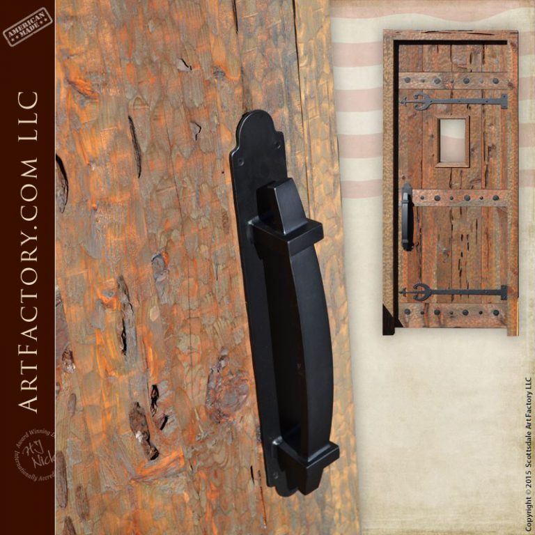 Medieval Entrance Door: With Custom Blacksmith Hand Forged Hardware