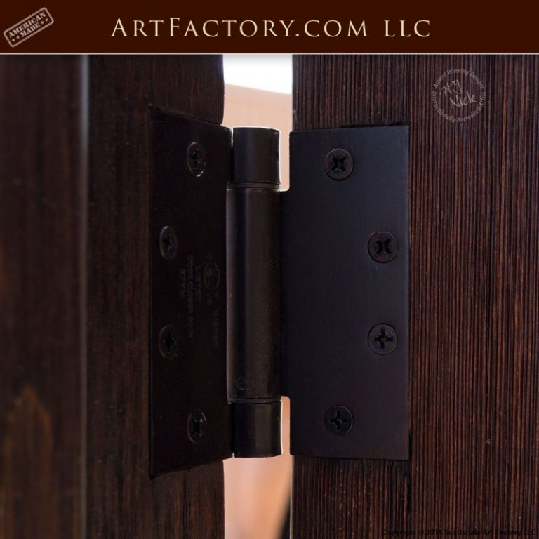 Matching Multi Panel Wood Doors: With Custom Hand Forged Hardware