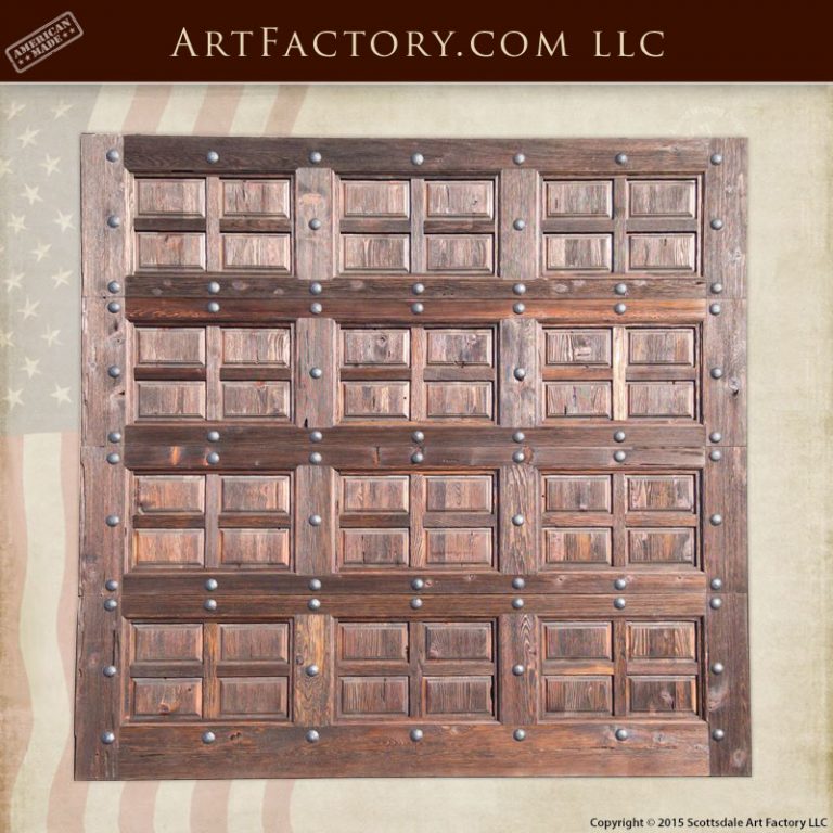 Matching Multi Panel Wood Doors: With Custom Hand Forged Hardware