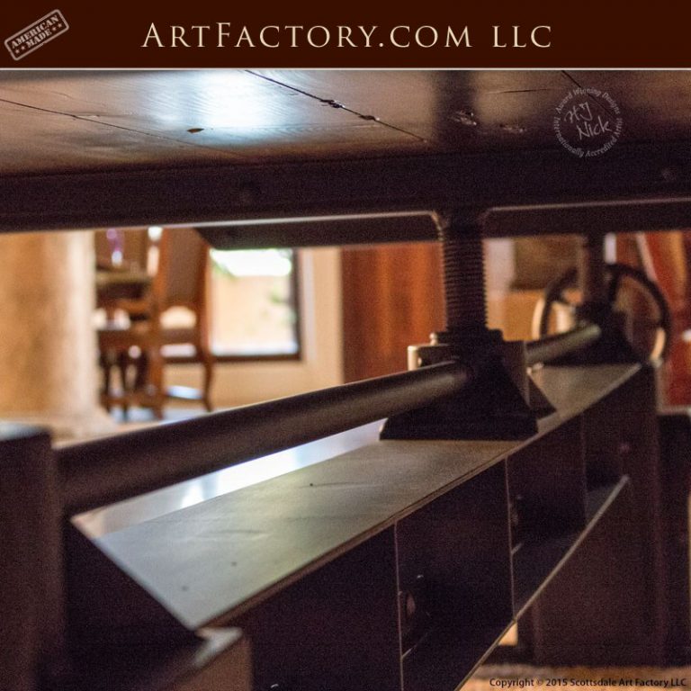 Custom Industrial Crank Table: Handmade By Master Craftsmen