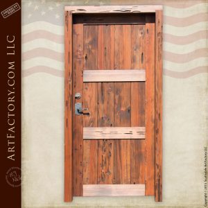 Custom Vertical Plank Door: With Recessed Wood Panel Design