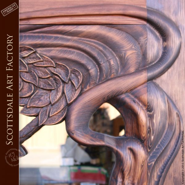 Entrance Doors with Hand Carved Company Logo - Custom Doors Made to Order