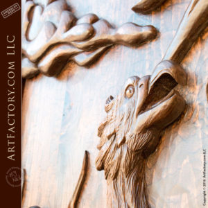 Hand Carved Entrance Door with Phoenix Rebirth Design - Scottsdale Art ...