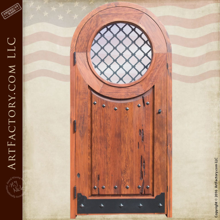 Custom Wooden Door Castle Door, Circular Window Grill - Scottsdale Art ...