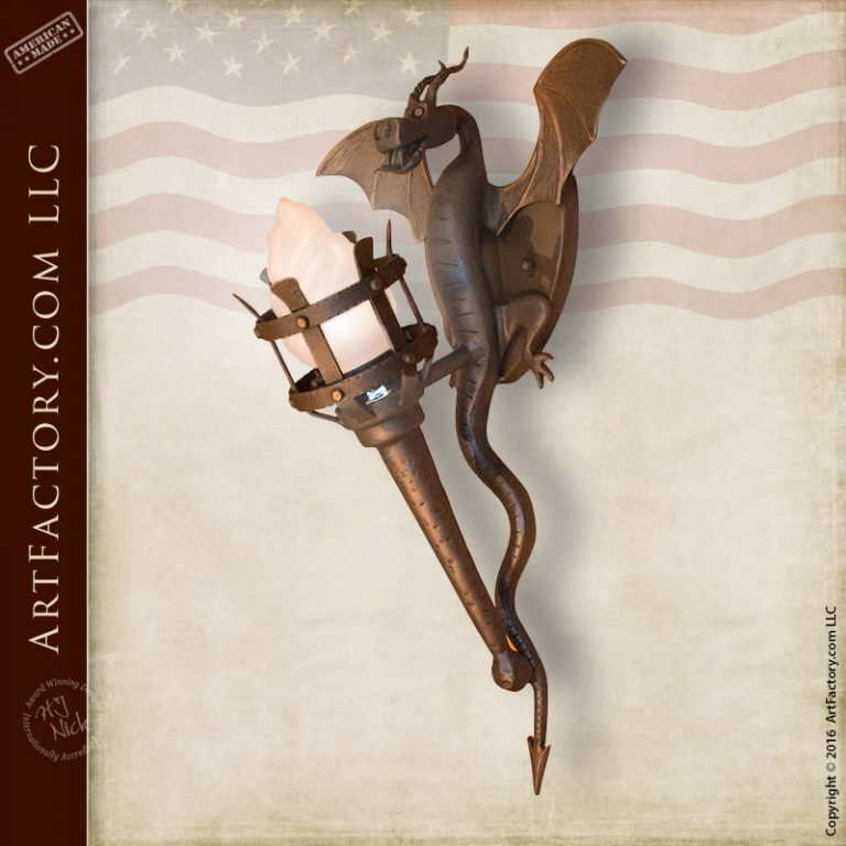Dragon Theme Iron Lighting: Castle Wall Sconces