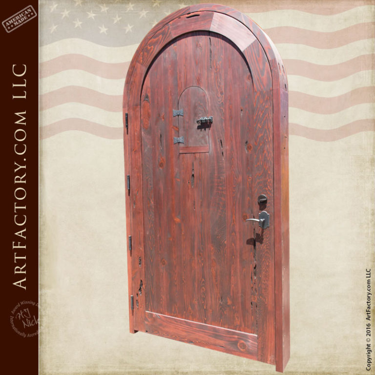 Custom Exterior Door, Arched Door with Speak Easy Window Grill ...