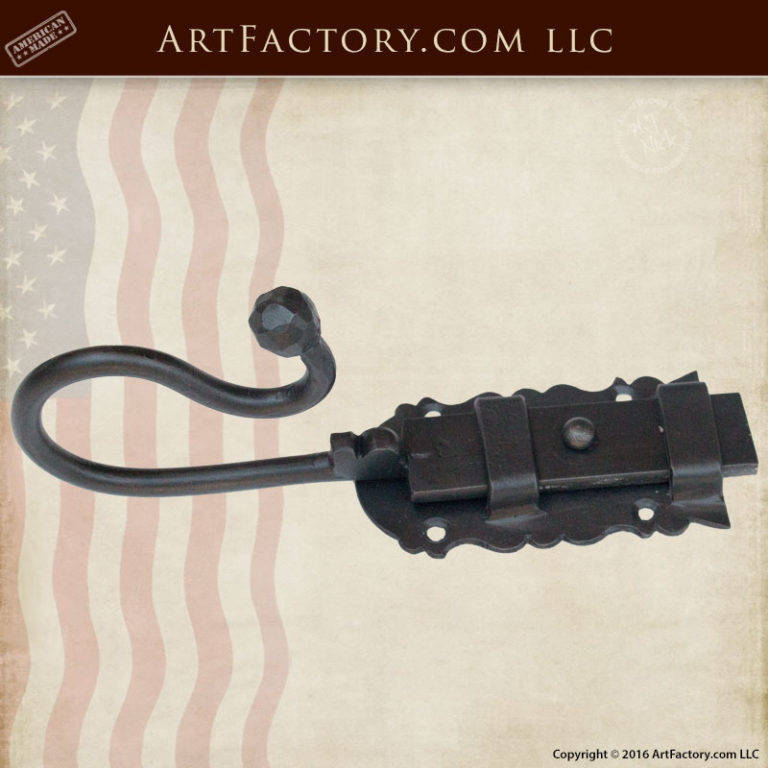 Custom Slide Bolt Latch: Hand Forged Iron Door Hardware
