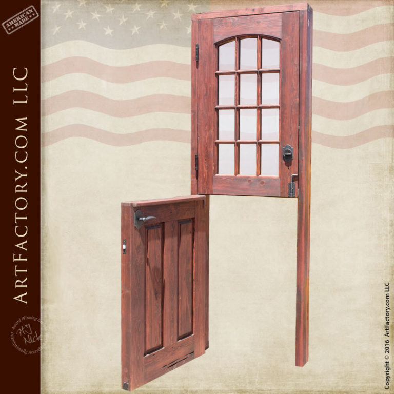 Custom Colonial Style Dutch Door - Solid Wood and 12 Pane Glass