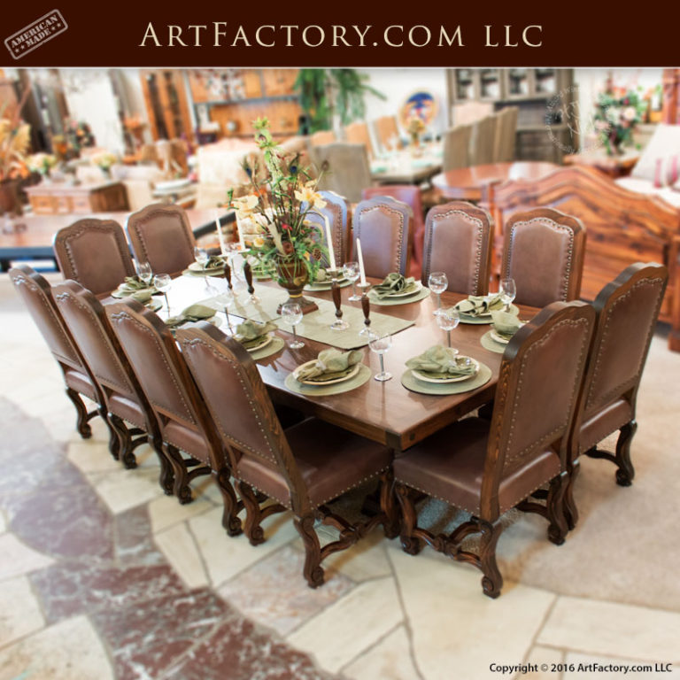 Regal Manor House Dining Set: Includes Table And 12 Handcrafted Chairs