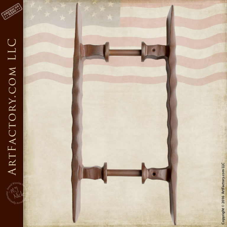 Custom Door Hardware - Vertical Textured Design - Scottsdale Art Factory