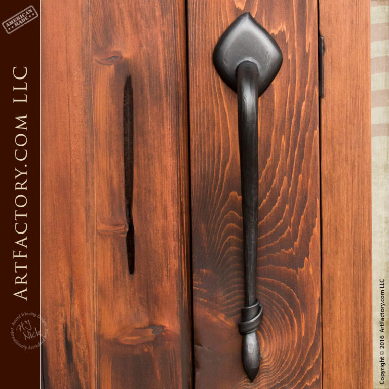 Fine Art Fortress Door: With Blacksmith Hand Forged Iron Hardware