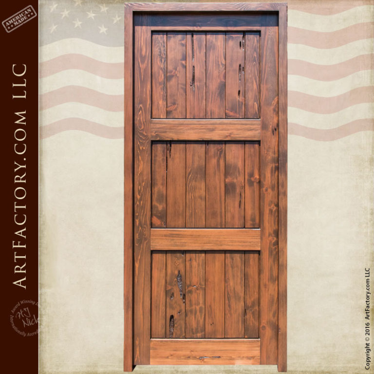 Three Panel Custom Entry Door: Master Handcrafted From Solid Wood