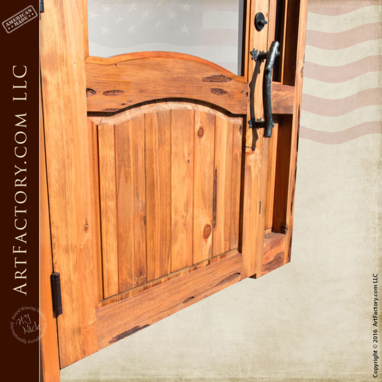 Log Style Front Door: Handcrafted Solid Wood With Custom Sidelight