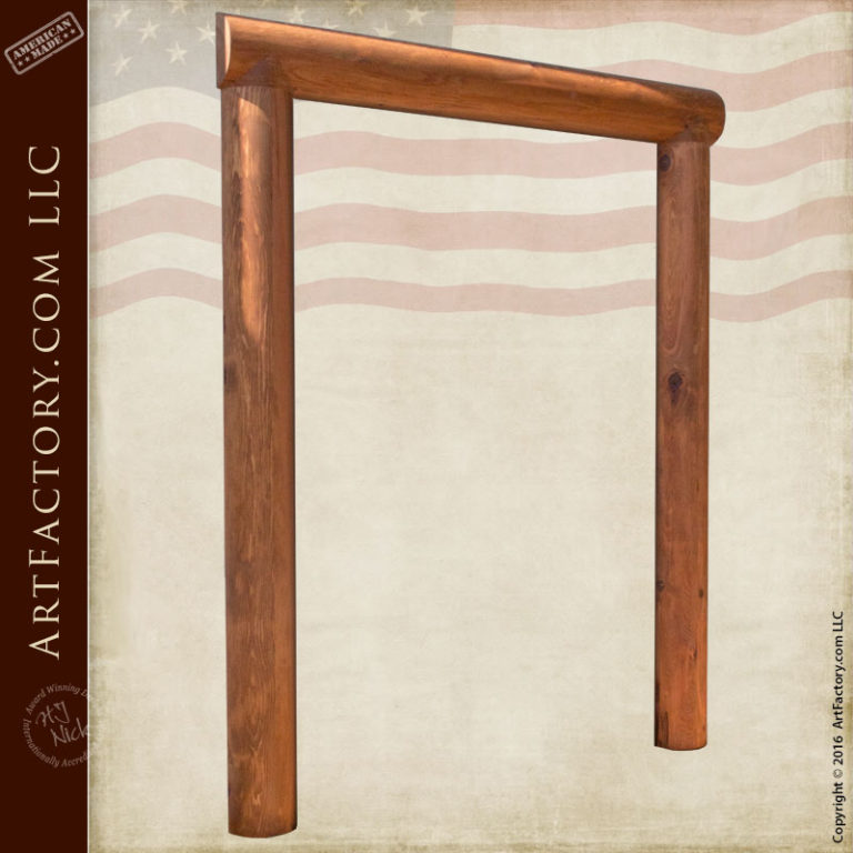 Log Style Front Door: Handcrafted Solid Wood With Custom Sidelight