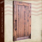 Solid Wood Medieval Castle Door: Custom Copper Patina Hardware