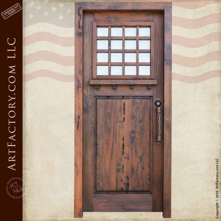 Custom Semi Arched Double Doors: Solid Wood With Tempered Glass