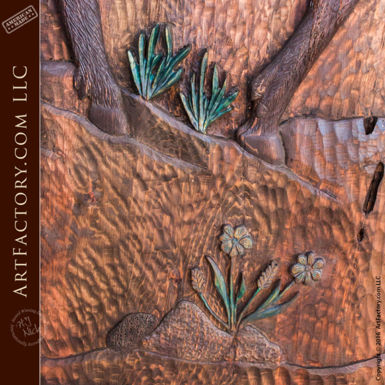 Custom Hand Carved Wildlife Door: Lodge Door With Sidelights