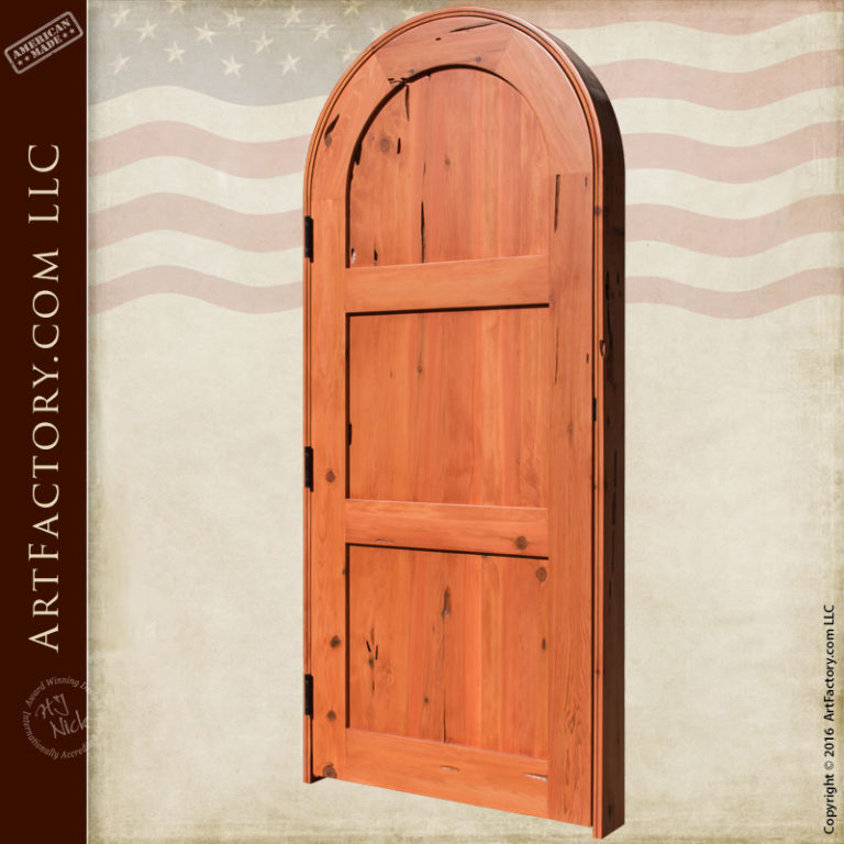 Classic Three Panel Door - Solid Arched Castle Doors