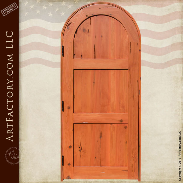 Classic Three Panel Door - Solid Arched Castle Doors