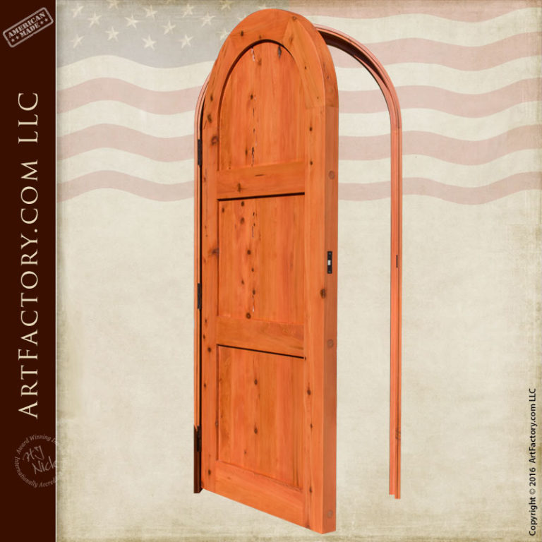 Classic Three Panel Door - Solid Arched Castle Doors