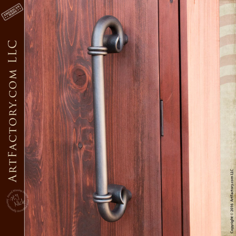 Custom Entry Doors - Arched Door with Window Grill - Scottsdale Art Factory