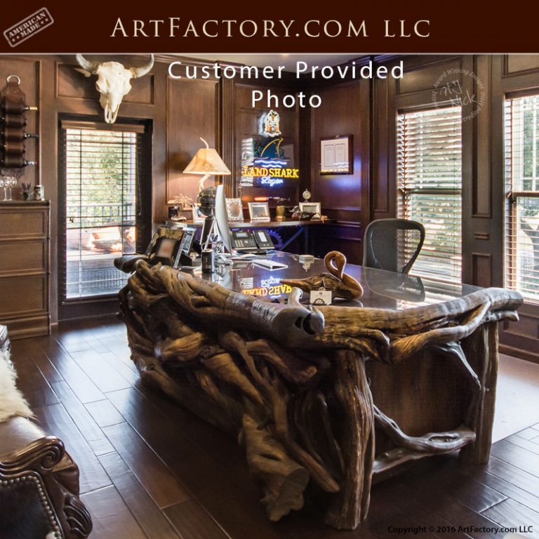 Custom Log Style Executive Desk: Fine Art Wild Wood Desk